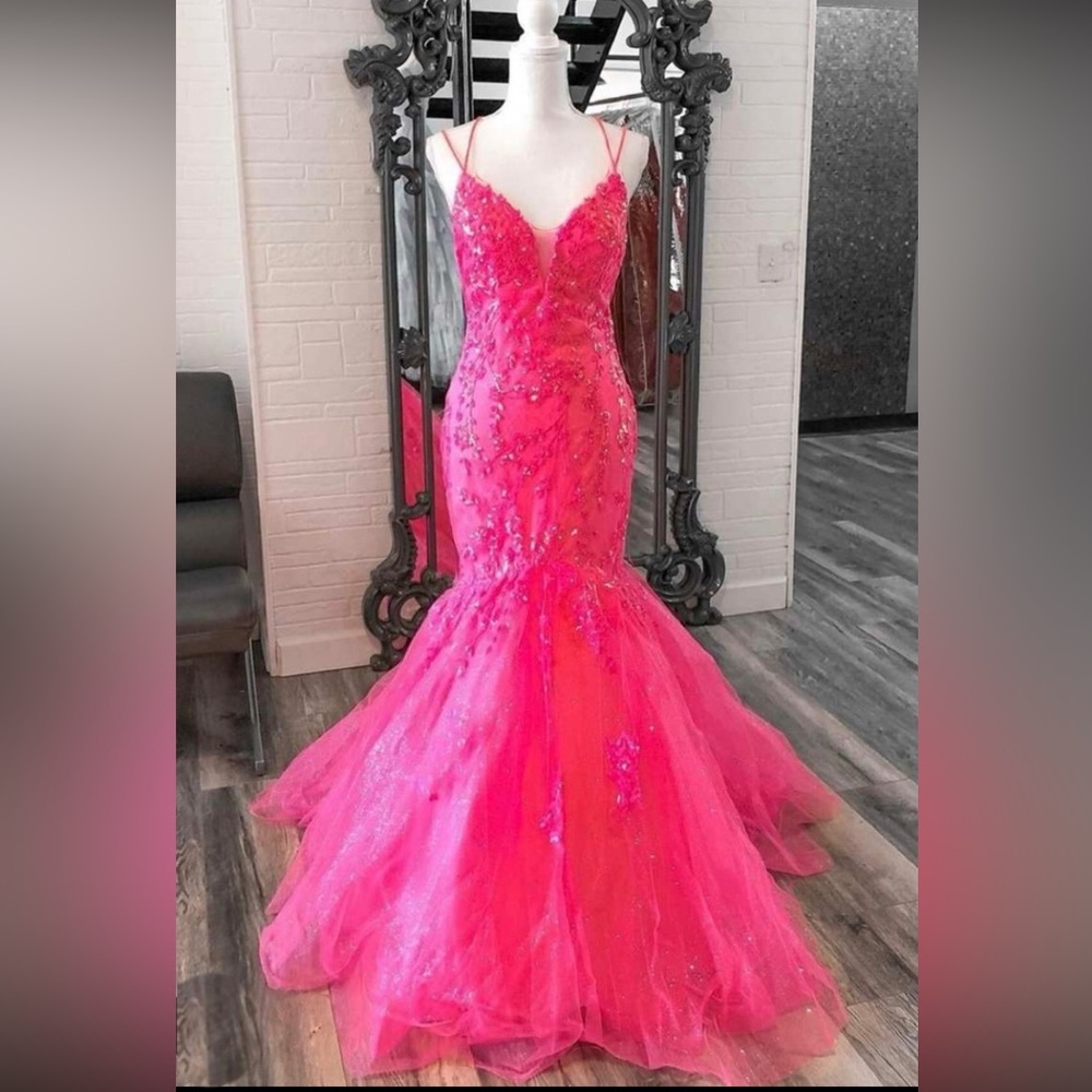 Pink Mermaid Prom Dress - Gem